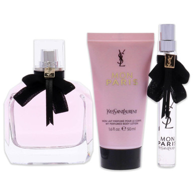YSL MON PARIS 3 PCS SET FOR WOMEN: 3 OZ EAU DE PARFUM + 0.33 EAU DE ...