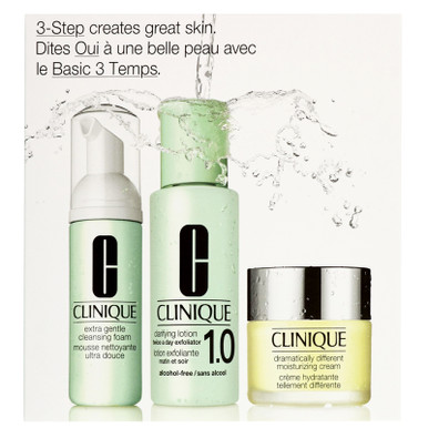 CLINIQUE 3-STEP CREATES GREAT SKIN 1.0 3 PCS SET: 1.5 CLEANSING FOAM ...