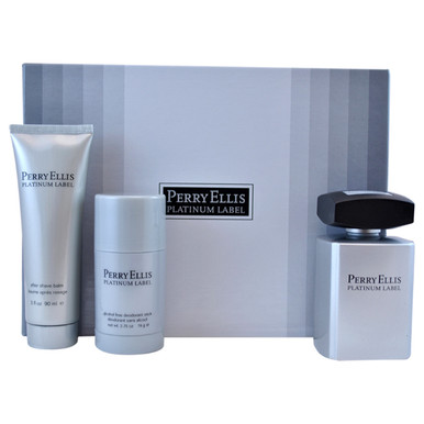 PERRY ELLIST PLATINUM LABEL 3 PCS SET FOR MEN: 3.4 EDT SP + 3 OZ ...