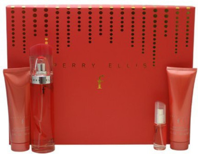 PERRY "F" 4 PCS SET: 3.4 EDP SP + 3 OZ BATH AND SHOWER GEL + 3 OZ BODY ...