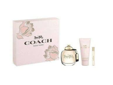 COACH NEW YORK 3 PCS SET FOR WOMEN: 3 OZ EAU DE TOILETTE SPRAY + 0.25 ...