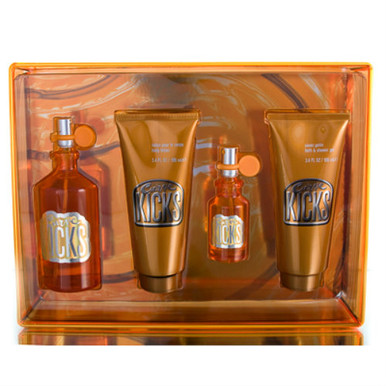 CURVE KICKS 4 PCS SET FOR WOMEN: 3.4 EDT SP + 1/2 OZ EDT SP + 3.4 B/L ...