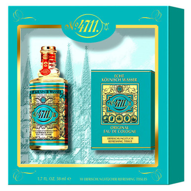4711 2 PCS SET: 1.7 EAU DE COLOGNE + 10 COUNT TISSUES - ScentsWorld
