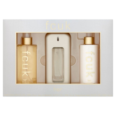 FCUK 3 PCS SET FOR WOMEN: 3.4 EAU DE TOILETTE SPRAY + 8.4 BODY LOTION ...