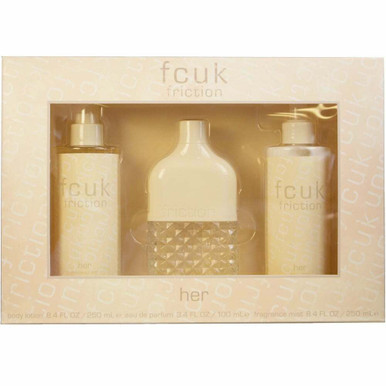 FCUK FRICTION 3 PCS SET FOR WOMEN: 3.4 EAU DE TOILETTE SPRAY + 8.4 BODY ...