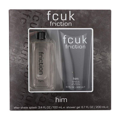 FCUK FRICTION 2 PCS SET FOR MEN: 3.4 AFTER SHAVE SPLASH + 6.7 SHOWER ...