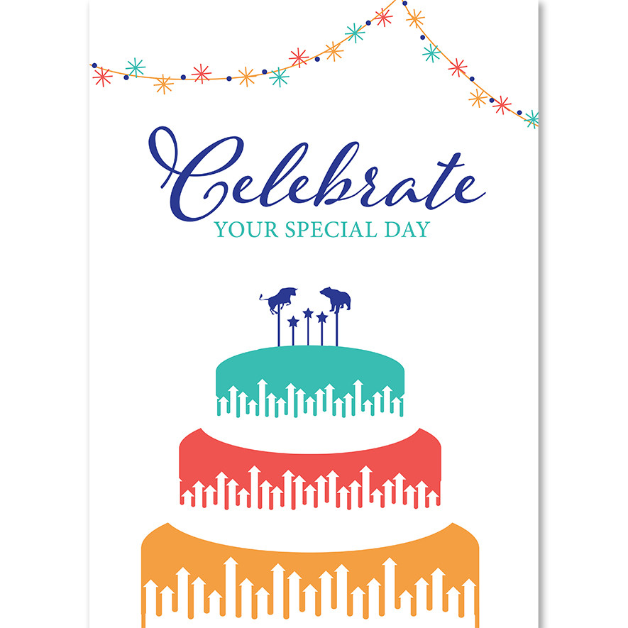Rising Market Birthday Cake | Wall Street Greetings