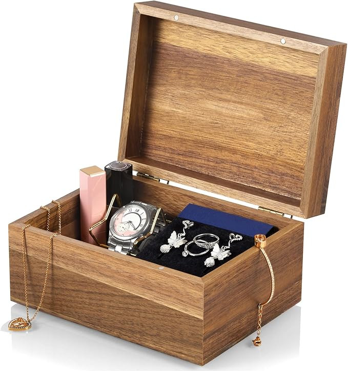 Custom 3x5 Acacia Wood Keepsake Box | Small Personalized Memory Box