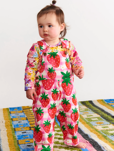 Strawberry Jam Quilted Overalls - Hattie and the Wolf
