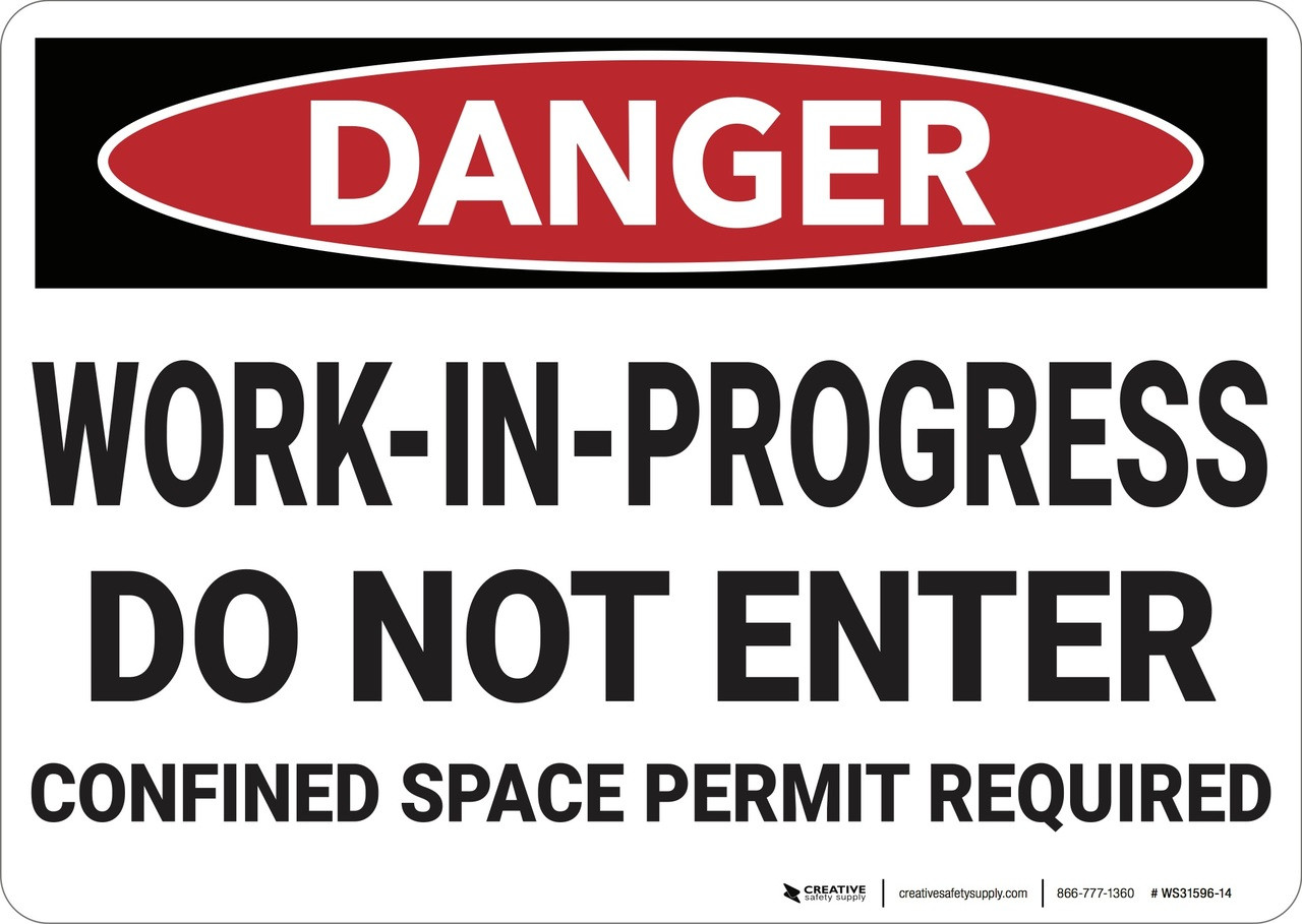 Danger: Work in Progress Do Not Enter - Wall Sign | 5S Today