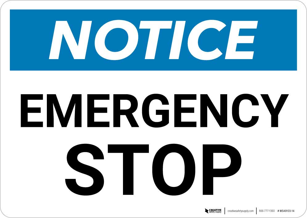 Emergency Stopping Only Sign