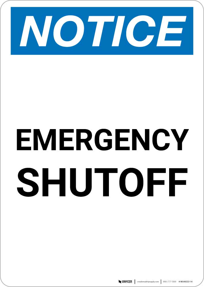 Notice: Emergency Shutoff Portrait | 5S Today