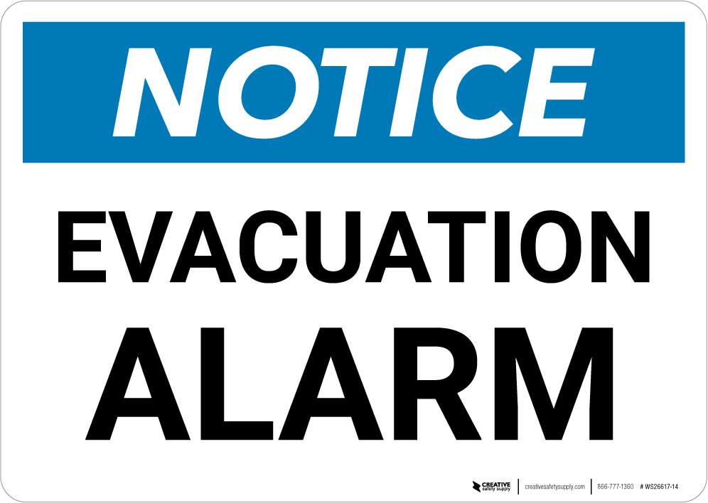 Notice: Evacuation Alarm Landscape | 5S Today