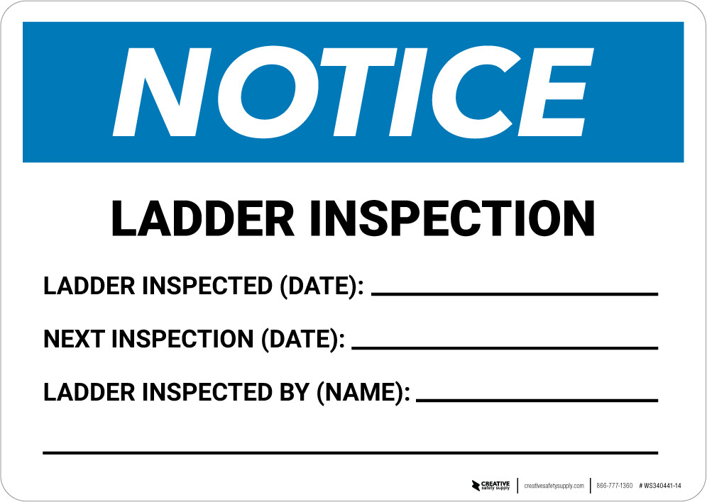 Notice: Ladder Inspection Landscape | 5S Today
