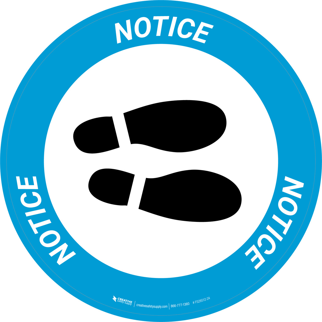 Notice: Shoe Print Right Circular v2 - Floor Sign | 5S Today