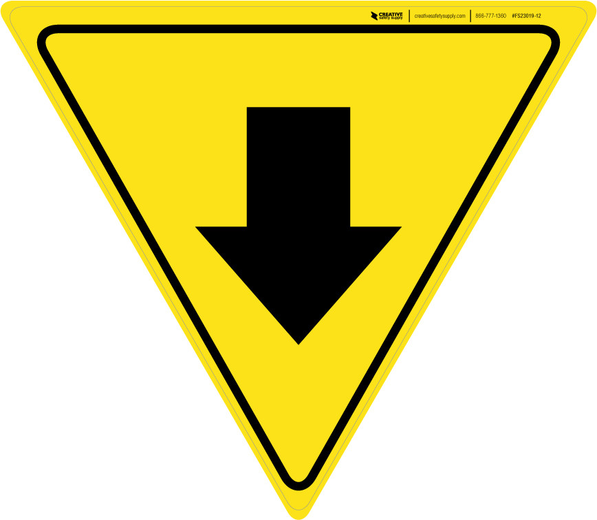 down arrow symbol yellow