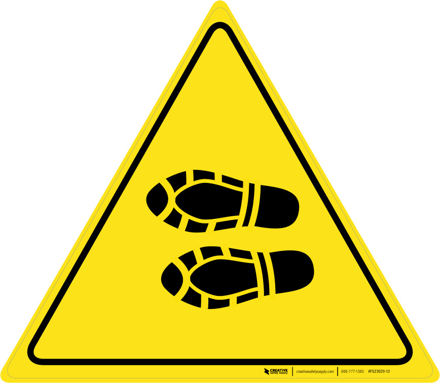Shoe Print Left Triangle - Floor Sign | 5S Today