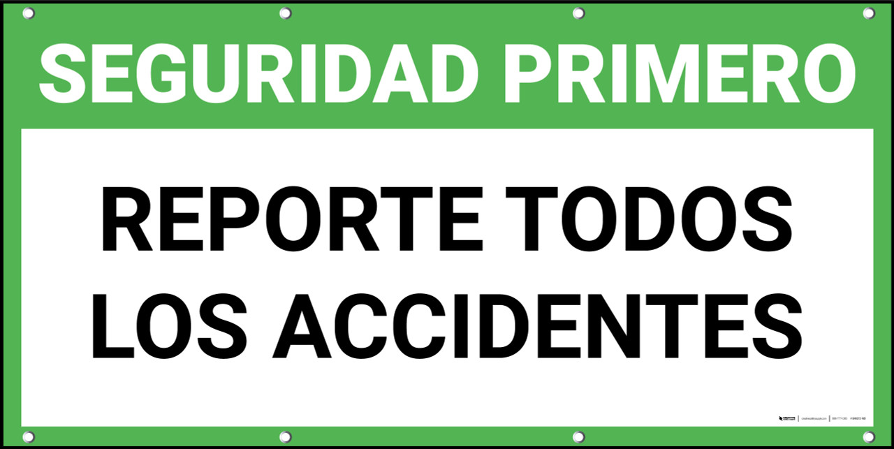 Safety First Report All Accidents Spanish - Banner