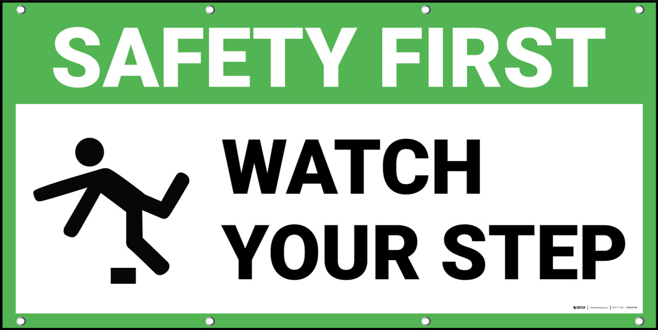 Safety First Watch Your Step Trip Icon - Banner