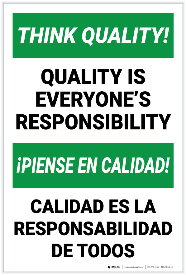 Think Quality: Quality is Everyone's Responsibility Bilingual Spanish ...