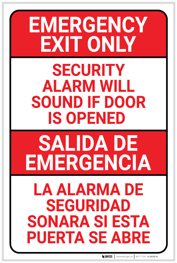 Emergency Exit Only Sign