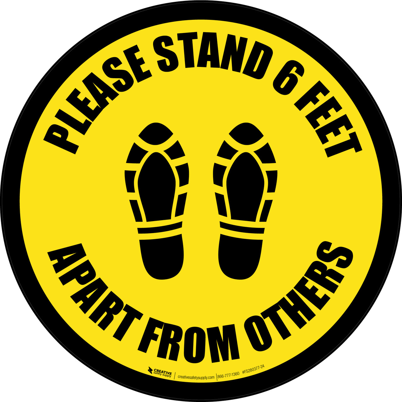 Please Stand 6 Feet Apart From Others Shoe Prints Black Border ...