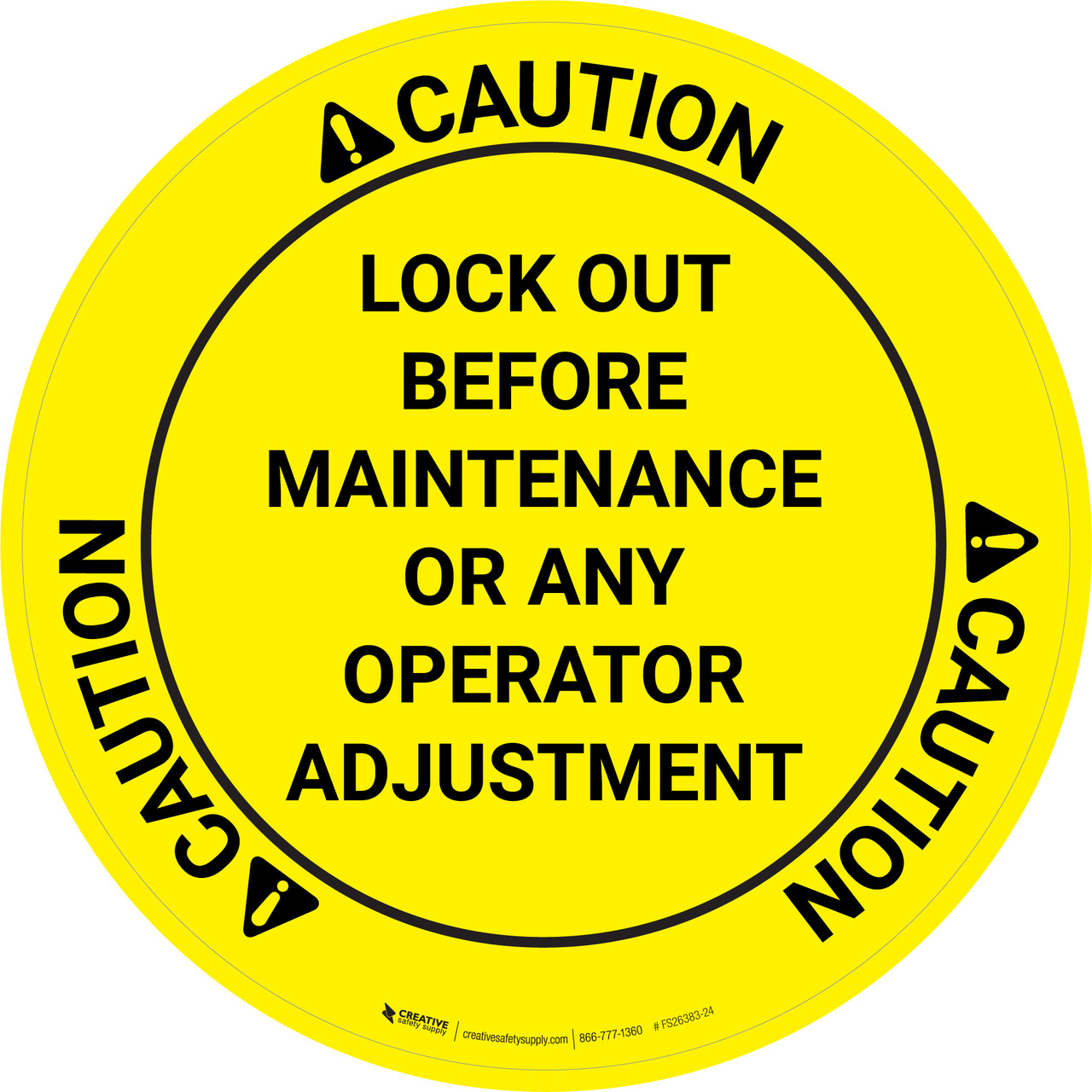 Caution: Lock Out Before Maintenance Or Any Operator Adjustment ...