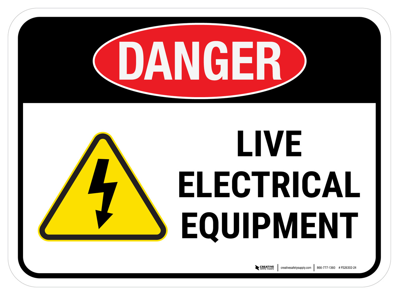 Danger: Live Electrical Equipment Rectangular - Floor Sign