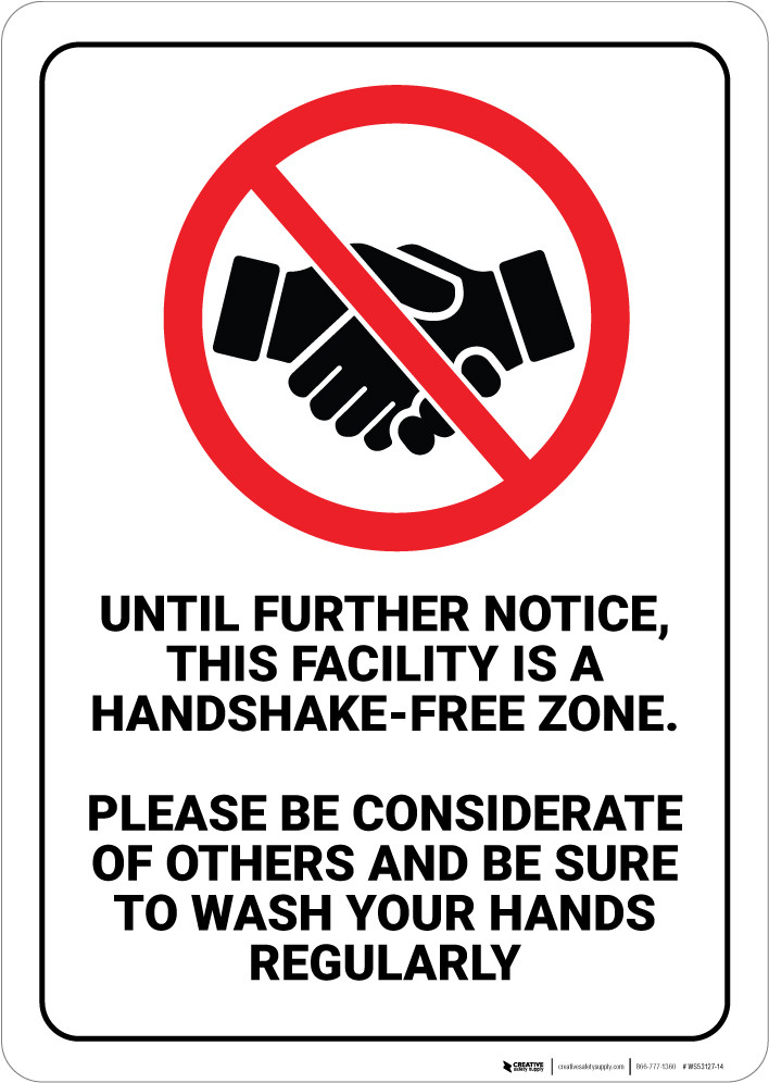Handshake-Free Zone - Wall Sign | 5S Today