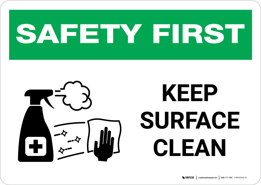 Safety First: Keep Surface Clean with Icon Landscape - Wall Sign | 5S Today