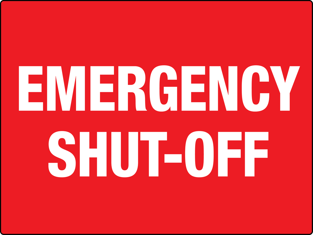 Emergency Shut Off Wall Sign | 5S Today