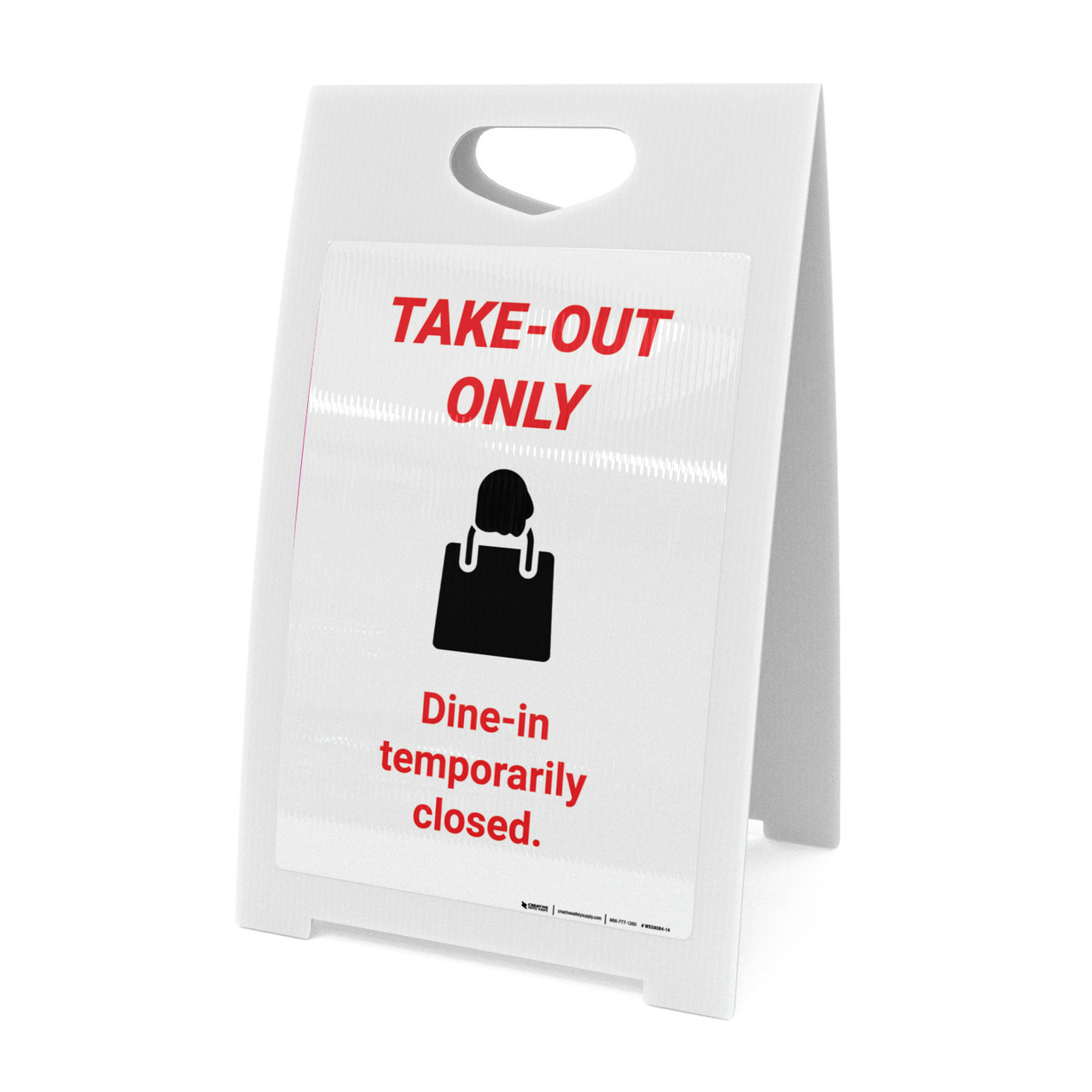 Take Out Only Dine-In Temporarily Closed - A-Frame Sign | 5S Today