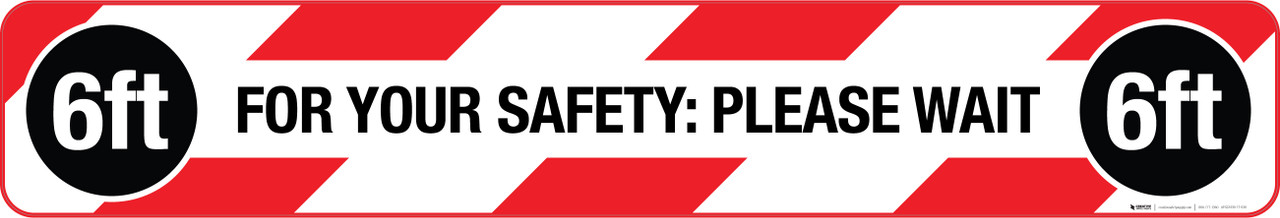For Your Safety: Please Wait 6Ft - Social Distancing Strip | 5S Today