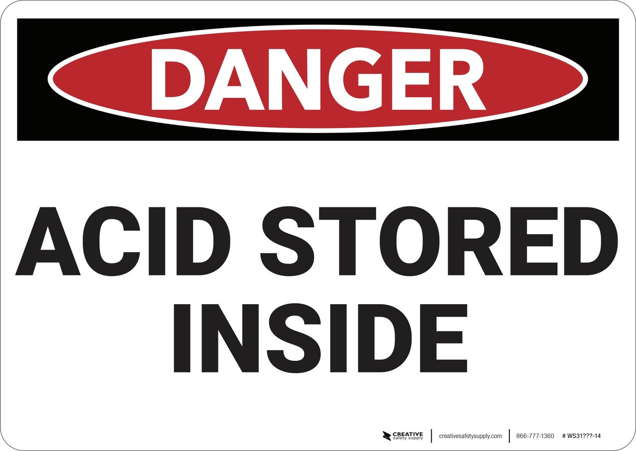 Danger: Acid Storage Inside - Wall Sign | 5S Today