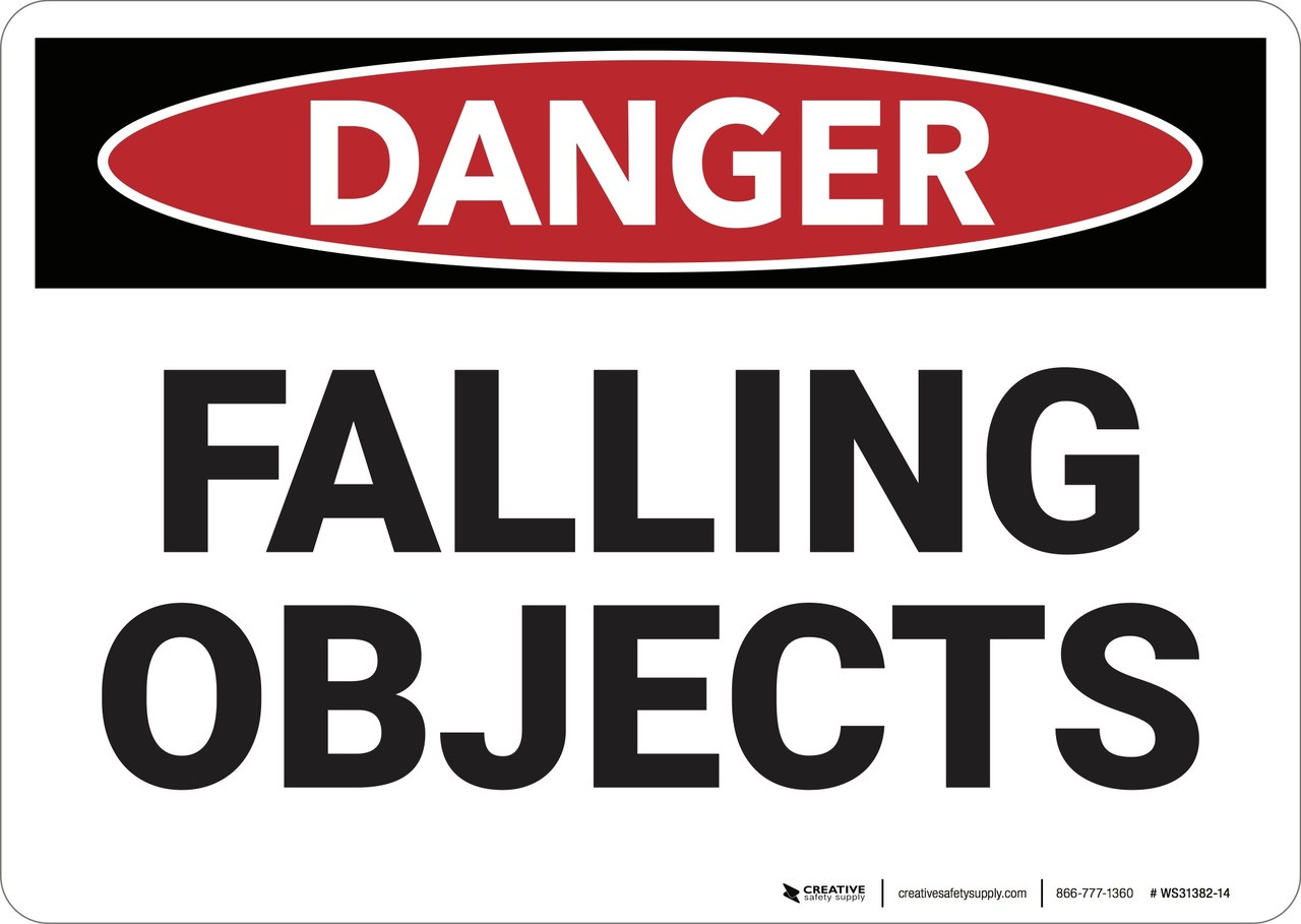 Danger: Falling Objects - Wall Sign | 5S Today