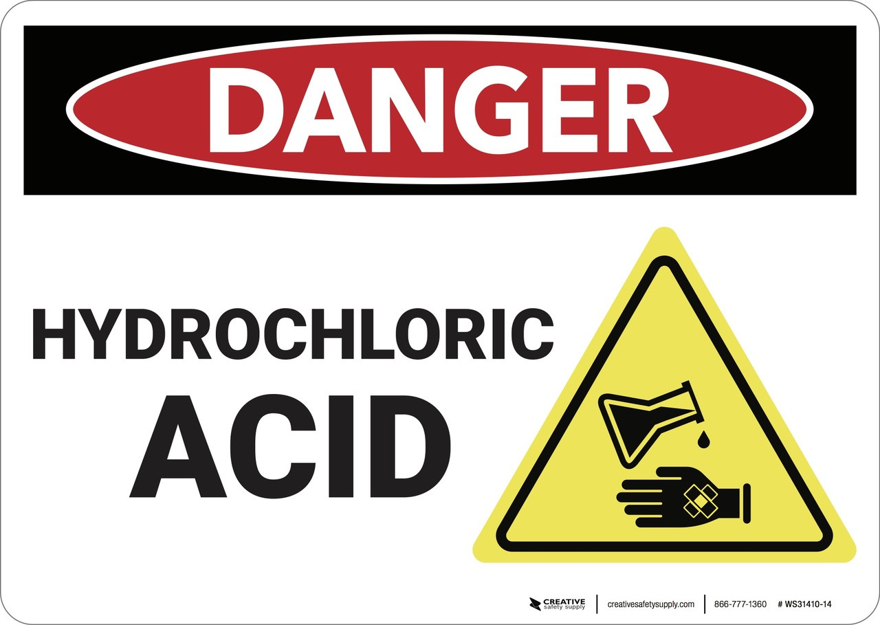 Danger: Hydrochloric Acid - Wall Sign | 5S Today