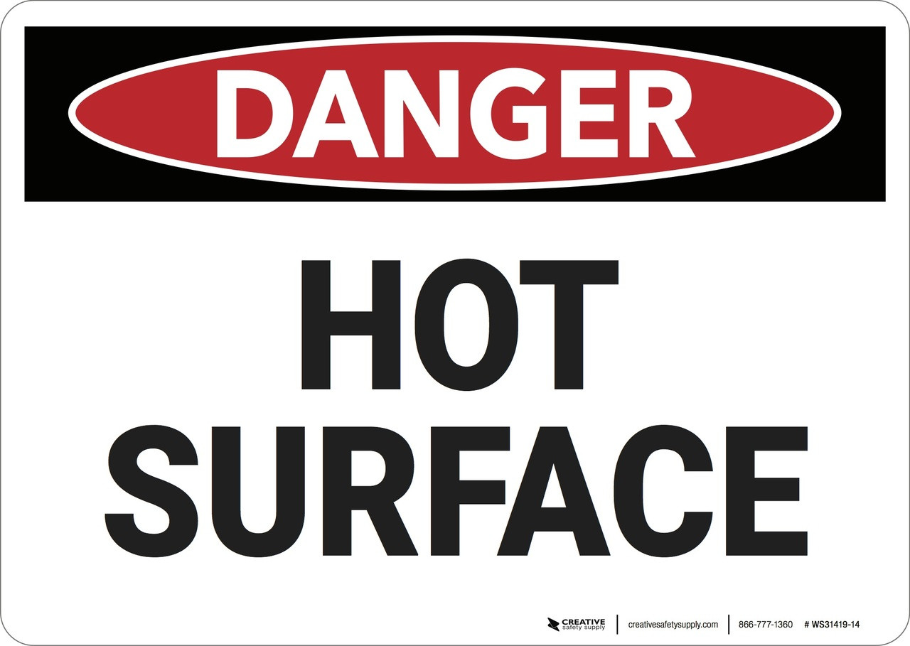 Danger: Hot Surface - Wall Sign | 5S Today