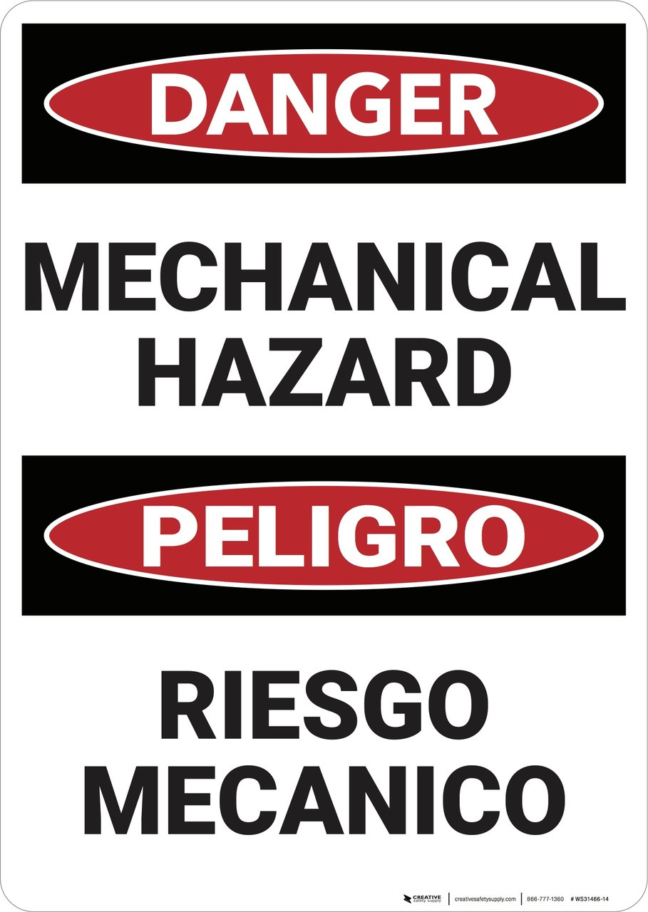 Danger: Mechanical Hazard - Wall Sign | 5S Today