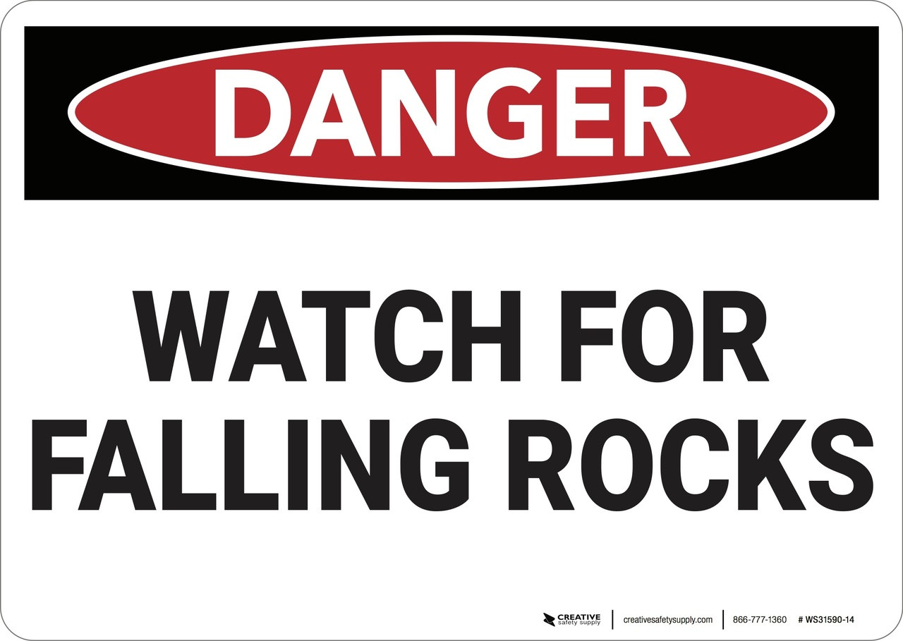 Danger: Watch for Falling Rocks - Wall Sign | 5S Today