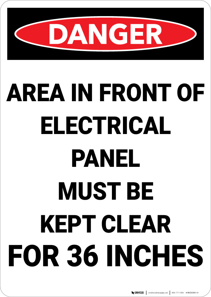 Danger: Keep Electrical Panel Clear Portrait - Wall Sign | 5S Today