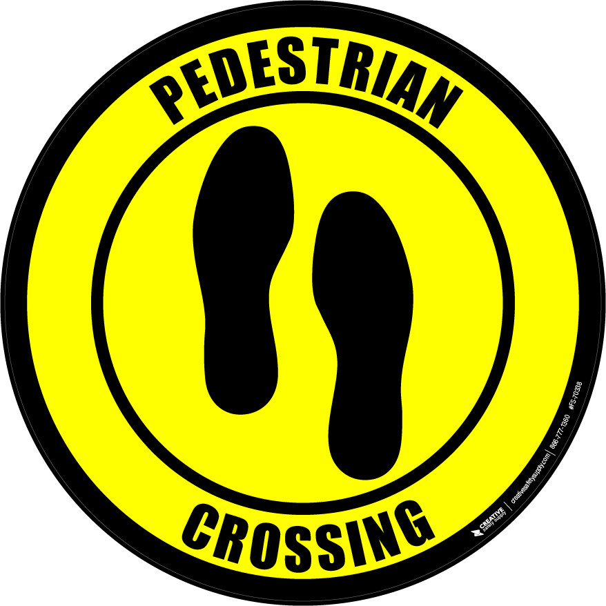Pedestrian Crossing (Foot Prints) Floor Sign | 5S Today