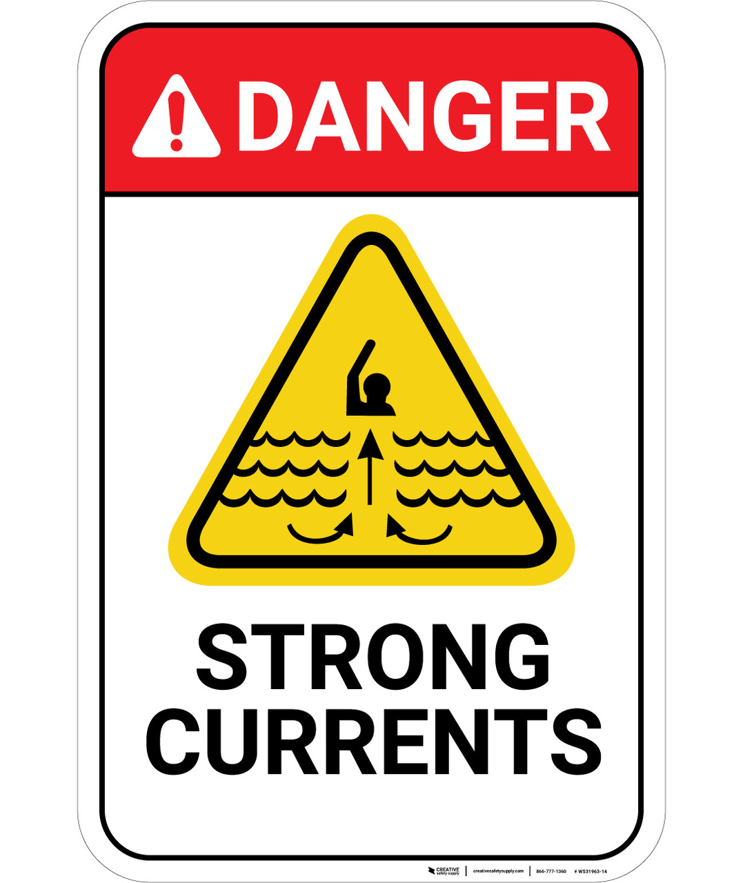 Danger: Strong Currents - Wall Sign | 5S Today