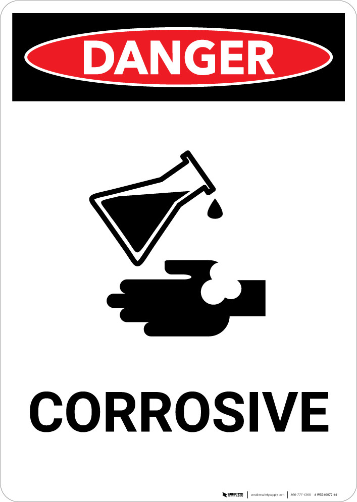 Corrosive With Icon - Portrait Wall Sign | 5S Today