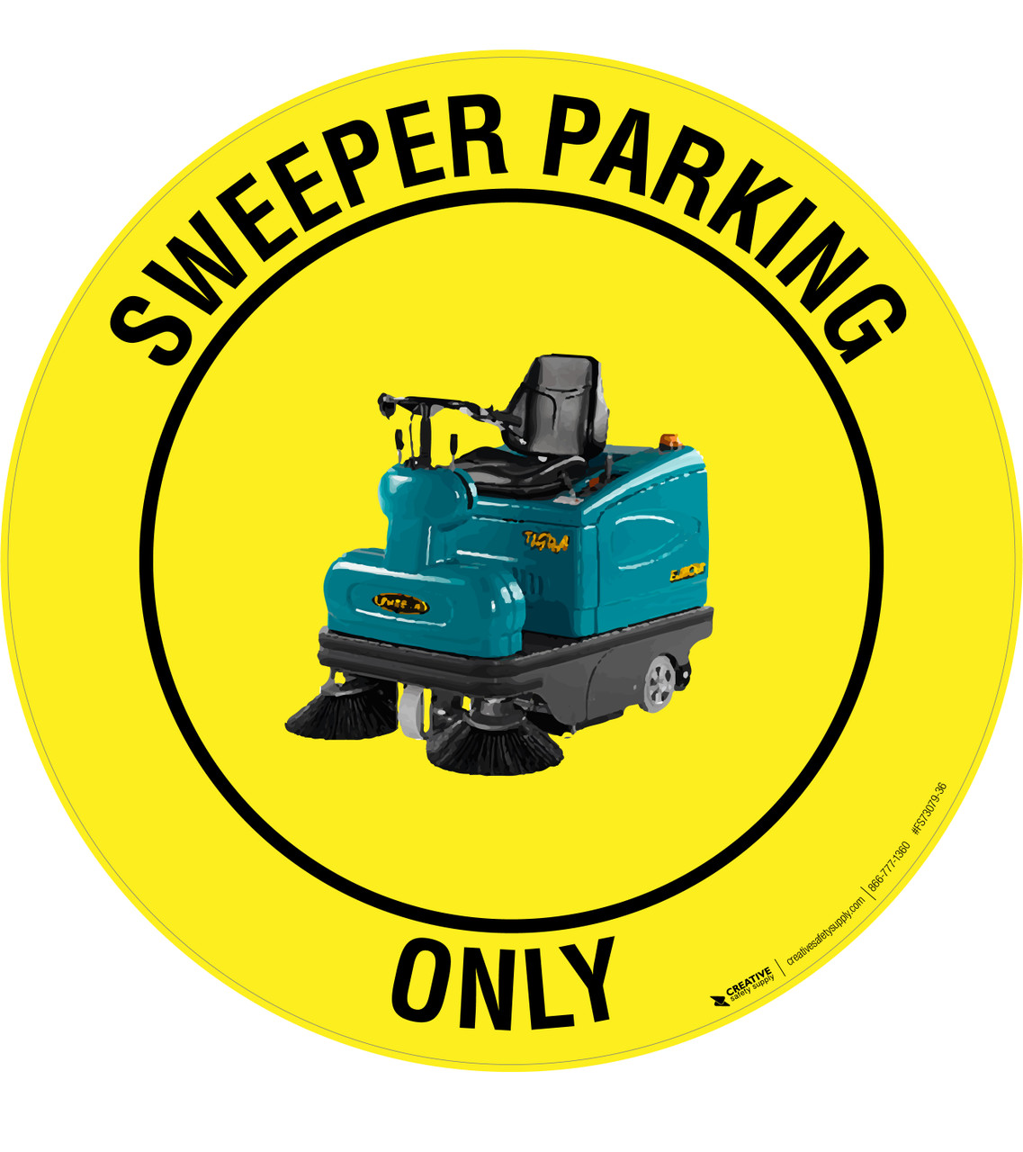 Sweeper Parking Only - Floor Sign