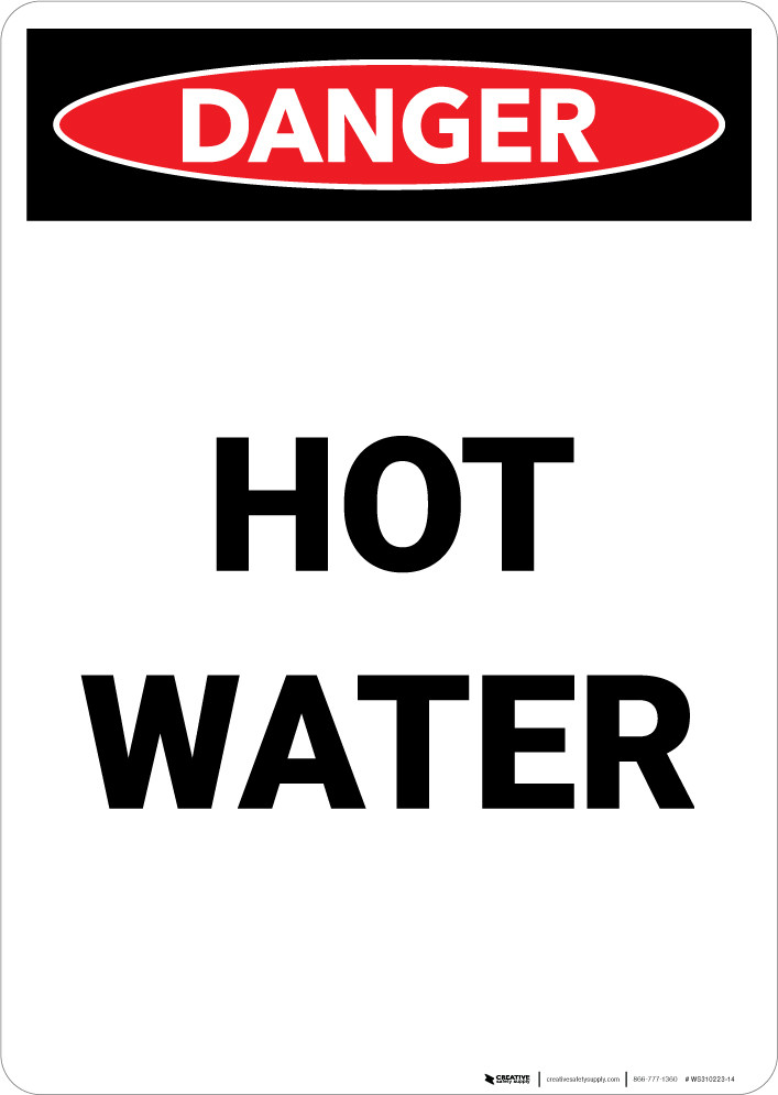Hot Water - Portrait Wall Sign | 5S Today