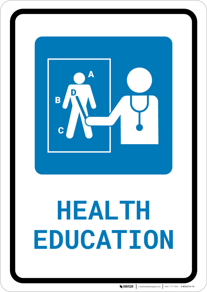 Health Education with Icon Portrait - Wall Sign | 5S Today