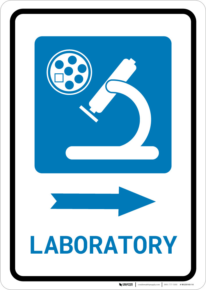 Laboratory Right Arrow with Icon Portrait - Wall Sign | 5S Today