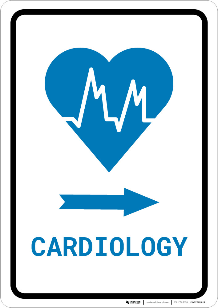 Cardiology Right Arrow with Icon Portrait v2 - Wall Sign | 5S Today