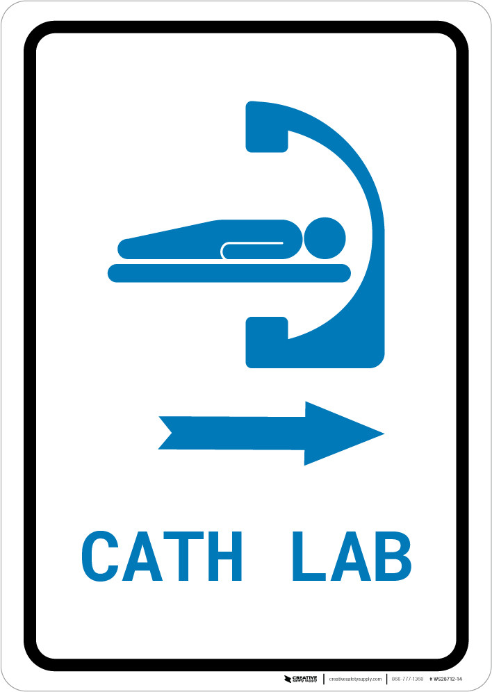 Cath Lab Right Arrow with Icon Portrait v2 - Wall Sign | 5S Today
