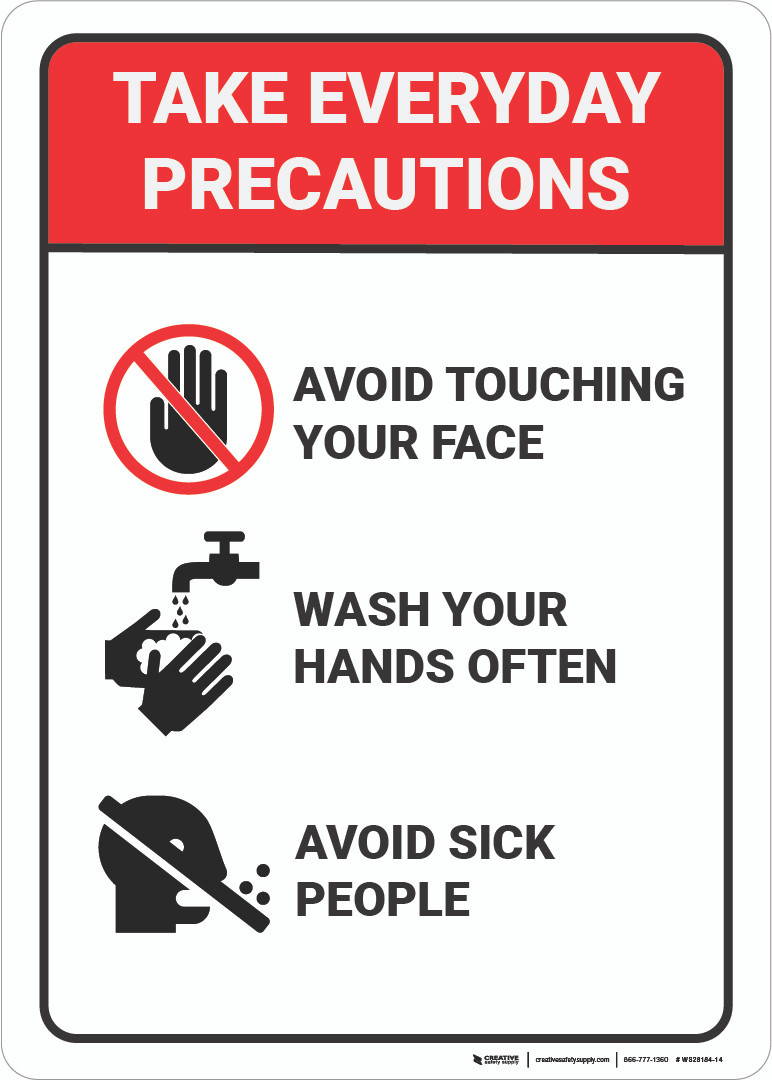 Take Everyday Precautions - Wall Sign | 5S Today